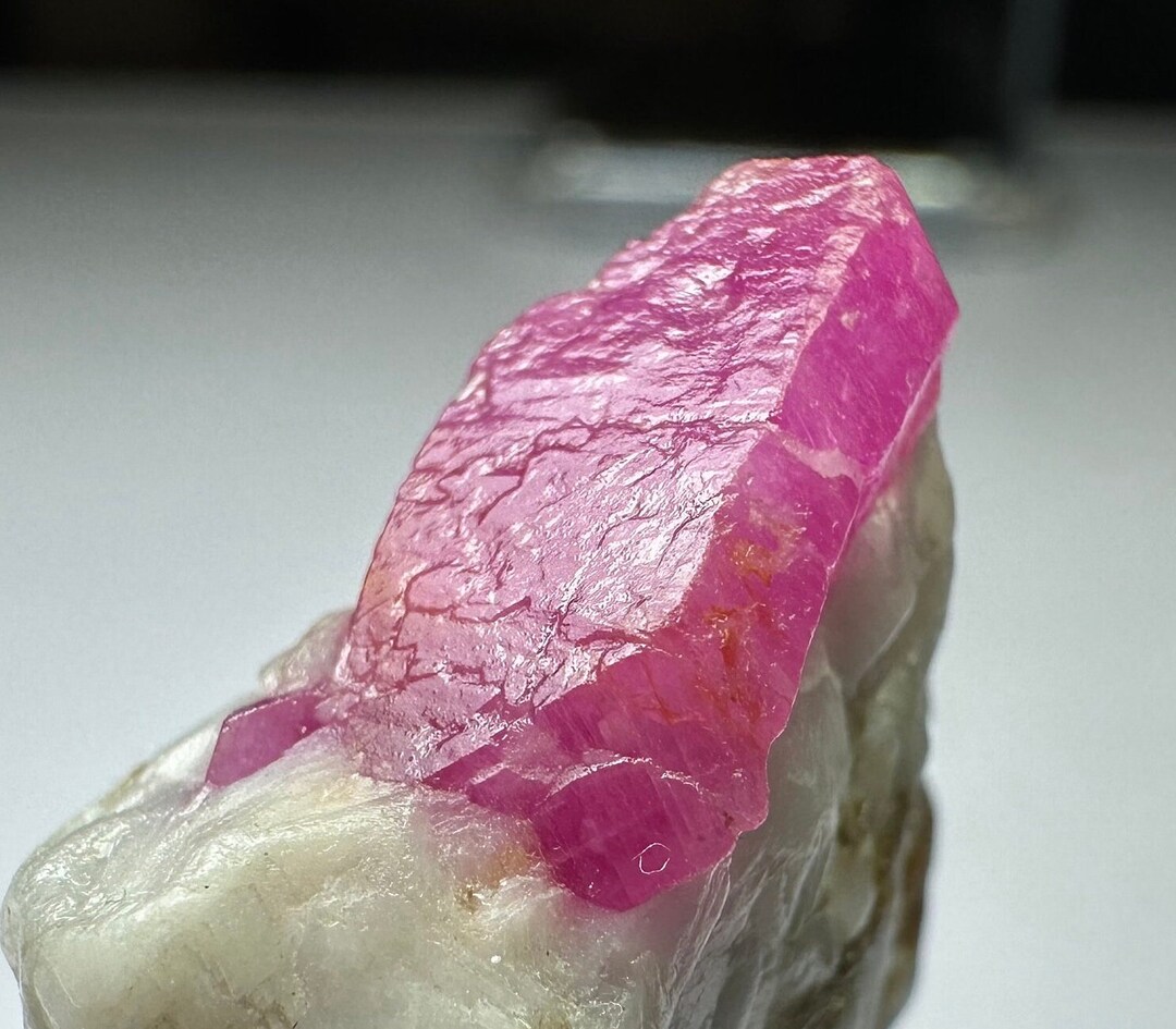 52 Carat Natural Thumbnail Pink Ruby Crystal on Matrix , Mineral ...