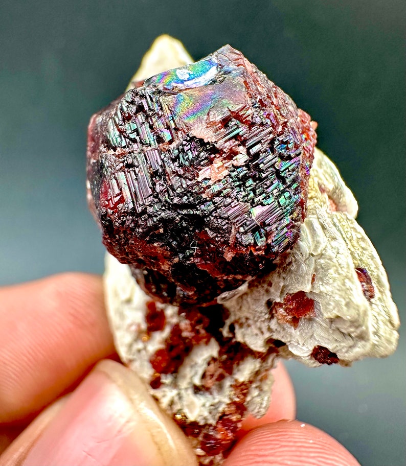Natural Rainbow Garnet on Muscovite Matrix Specimen, Minerals , Mineral ...