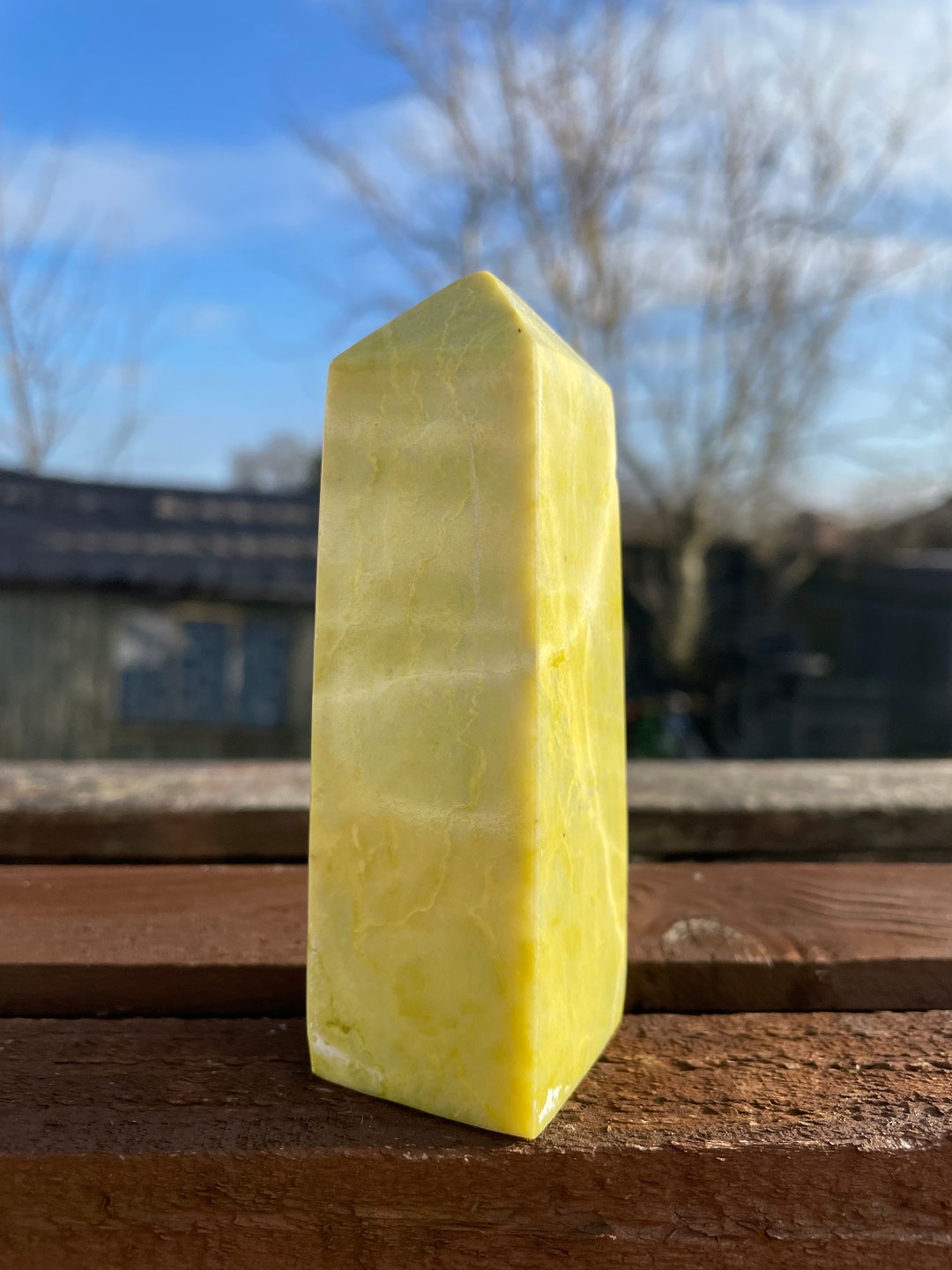 Yellow Serpentine Tower , Obelisk, Crystals , Healing Crystals ...