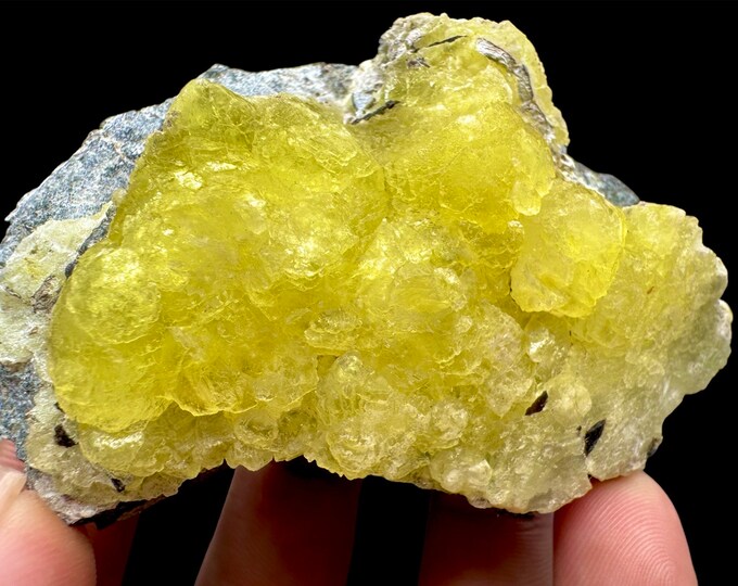 167 Gram Rare Yellow Color Brucite Crystal on Matrix , From Baluchistan ...