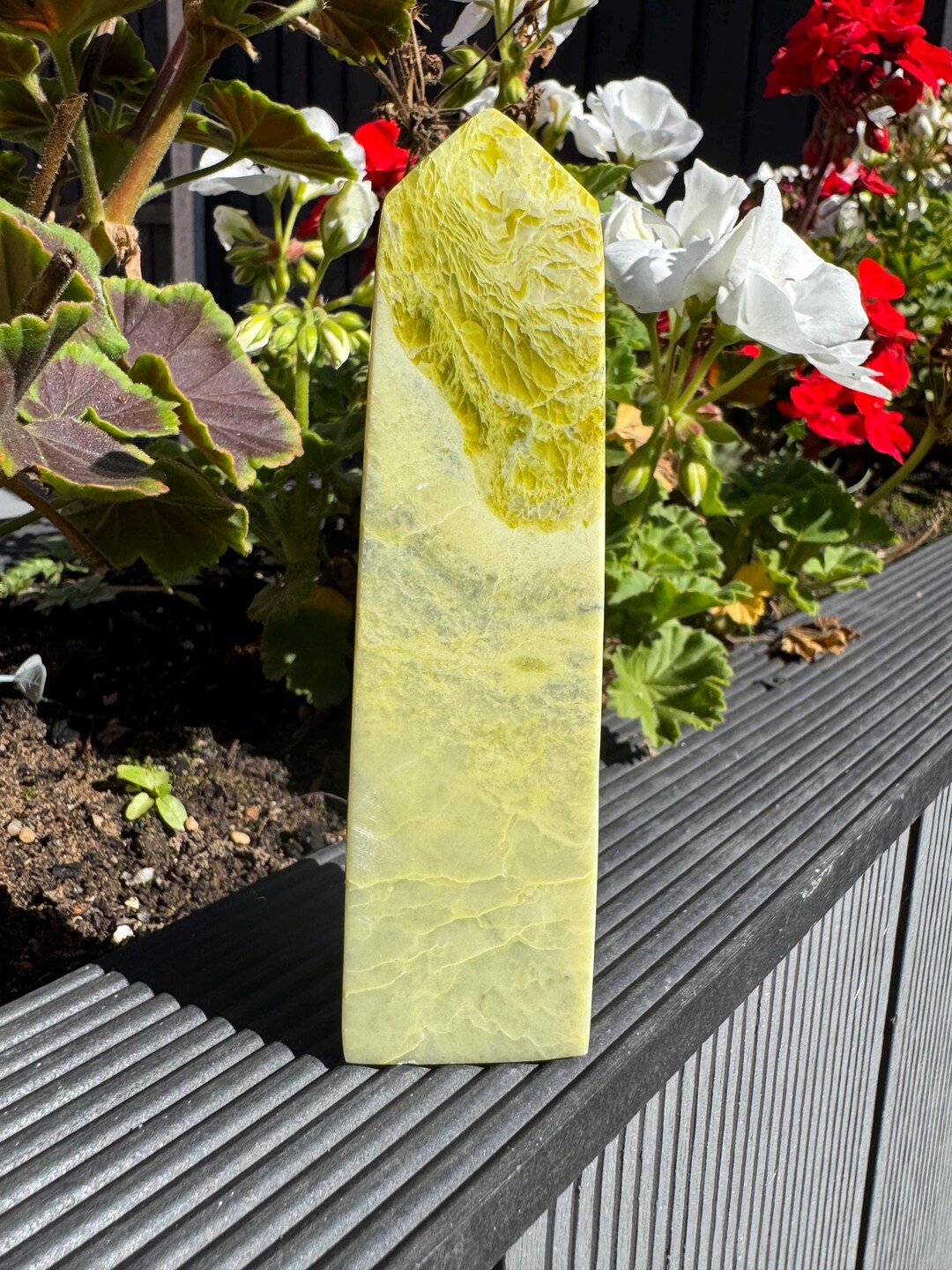 Yellow Serpentine Tower 250g , Obelisk, Crystals , Healing Crystals ...