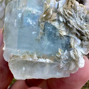 Natural Aquamarine Crystal With Muscovite Combine Specimen . Minerals ...