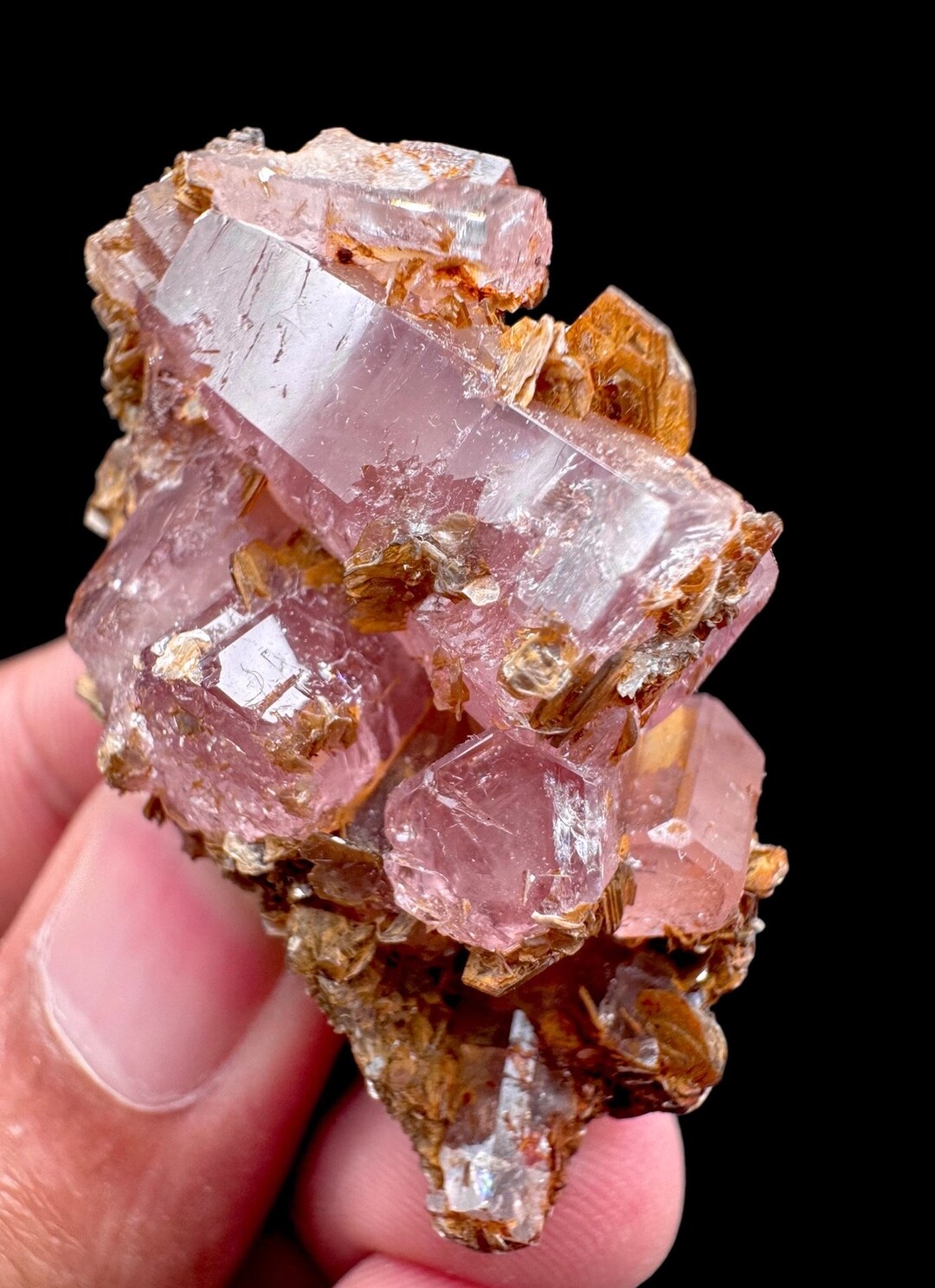 Rare Pink APATITE With Muscovite Combine Specimen . Minerals , Mineral ...