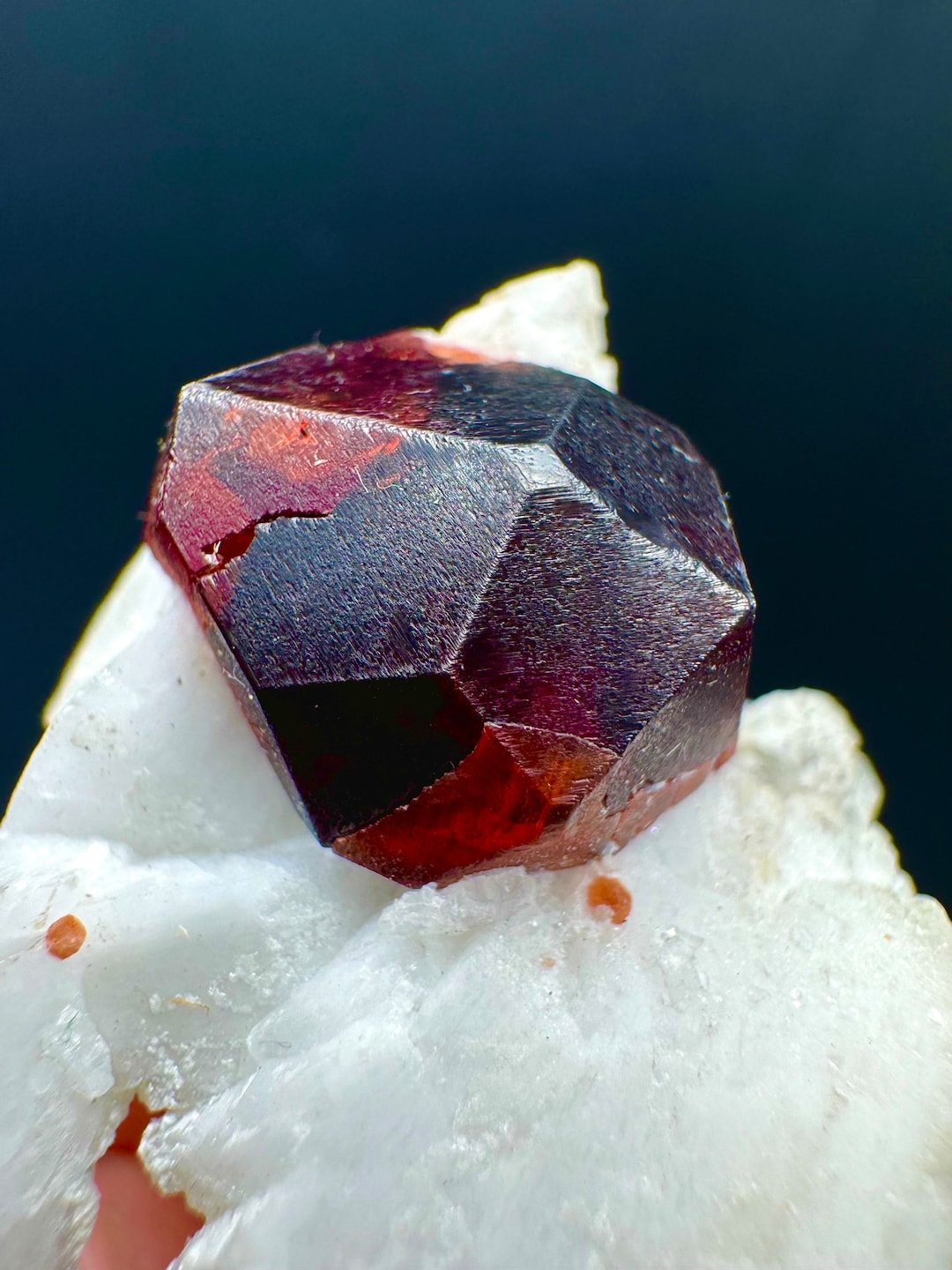 Red Spessertine Garnet Crystal on Matrix Specimen, Minerals , Mineral ...