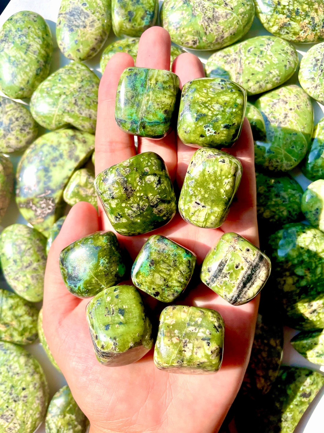 Jungle Green Serpentine Tumble Stone, NEW Serpentine, Crystal Healing ...