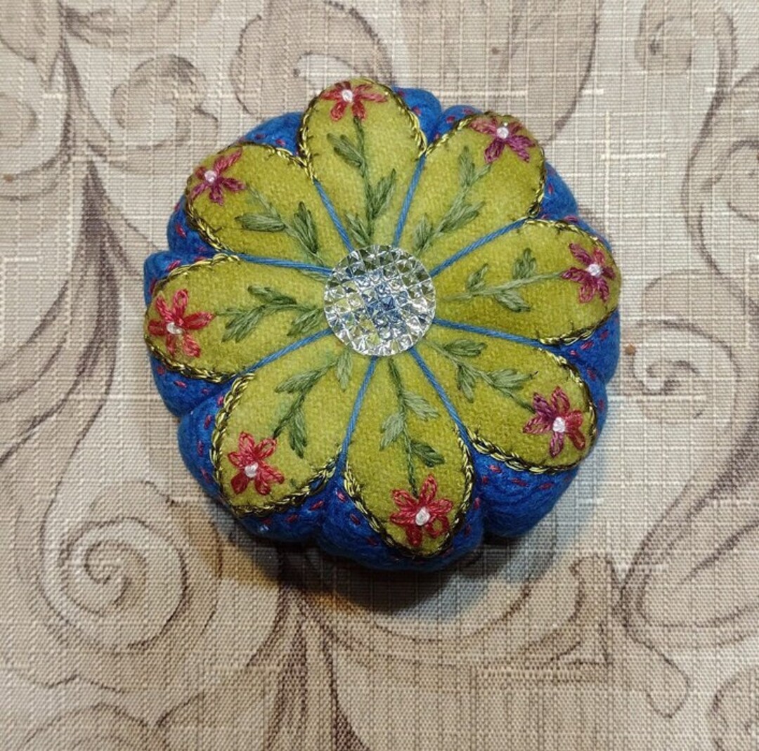 Embroidered Wool Pin Cushion - Tomato Style, Original Design, Ground ...