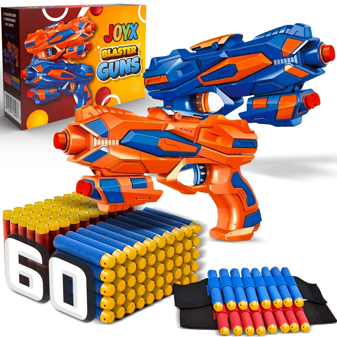 Joyx 2-pack Blaster Toy Guns With 60 Foam Darts - Ultimate Kids' Battle ...