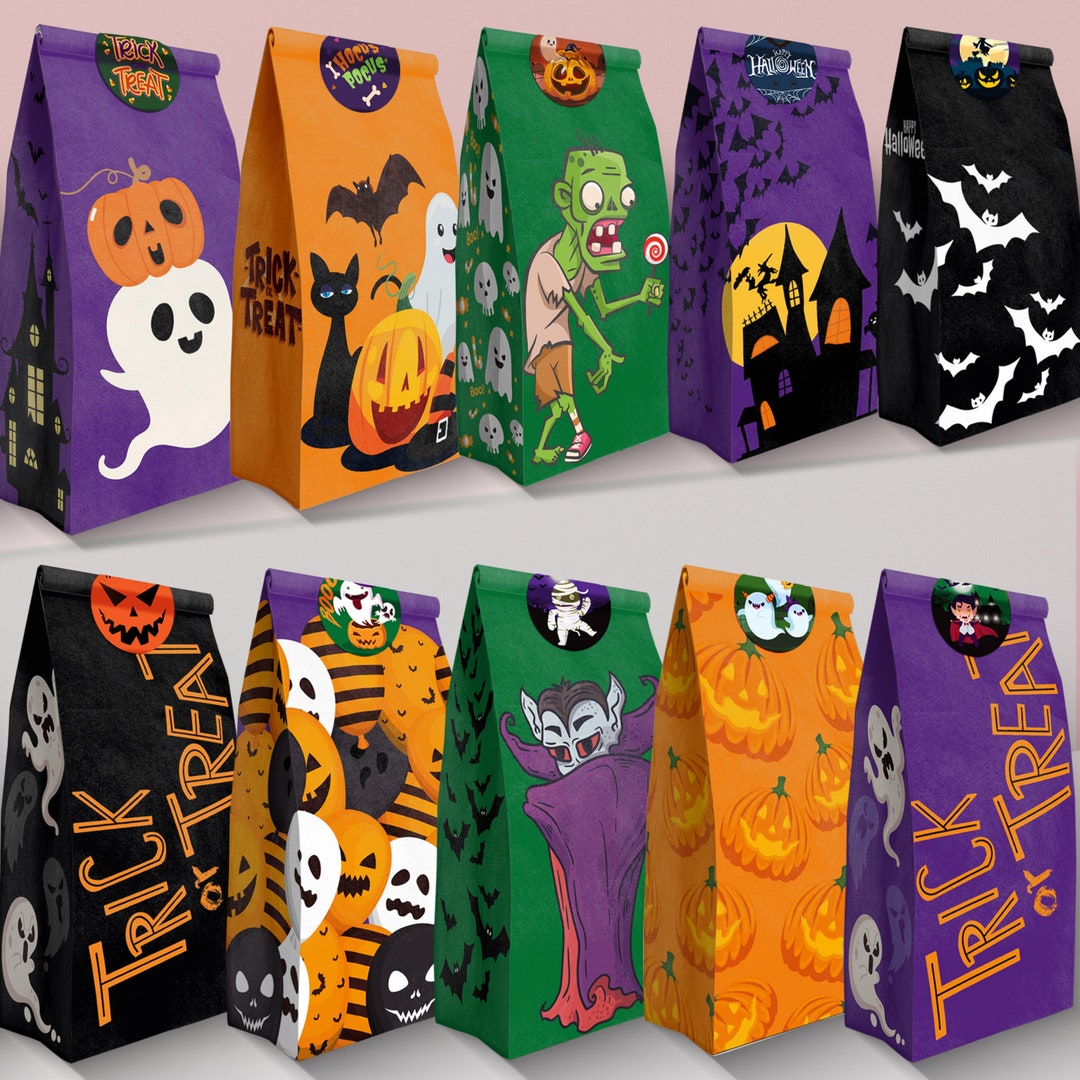 Halloween Trick or Treat Candy Bags, 70 Pack Halloween Goodie Bags Gift ...