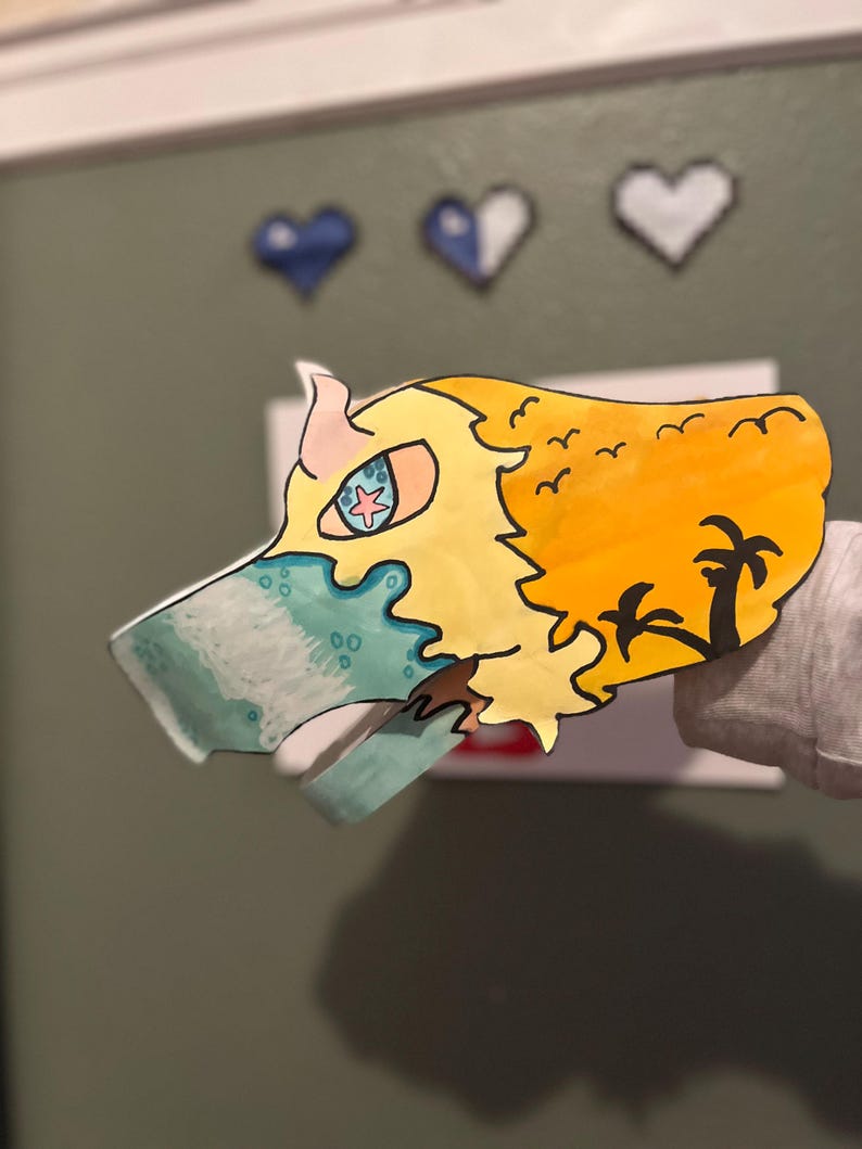 Ormond – Beach Themed Round Base Paper Dragon Puppet - Etsy