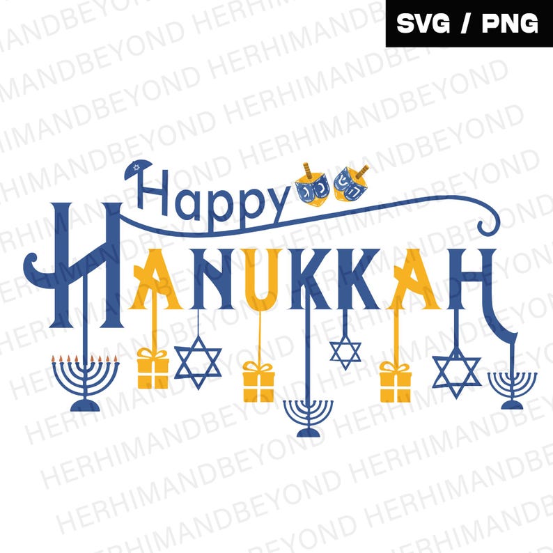 Happy Hanukkah SVG Jewish Holiday, Digital Download, Menorah Holiday ...