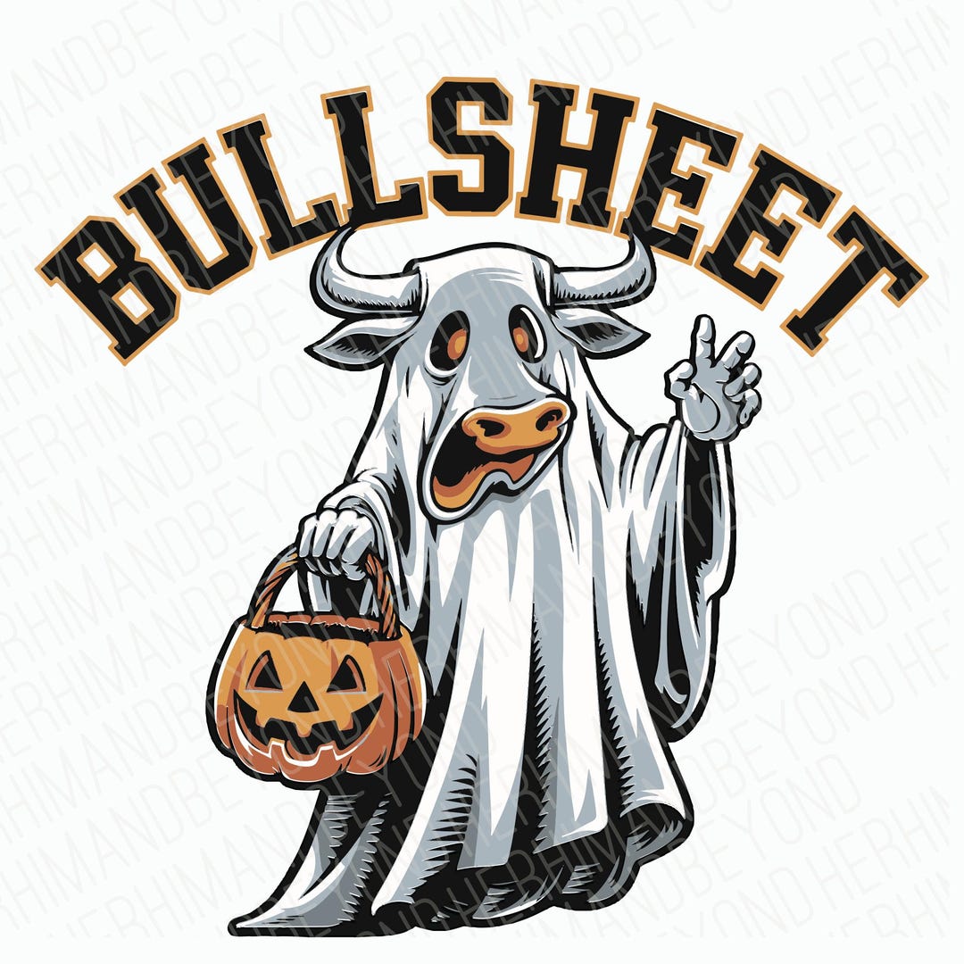 Bullsheet Cow SVG Halloween Ghost Bull Digital, Funny Halloween Ghost ...