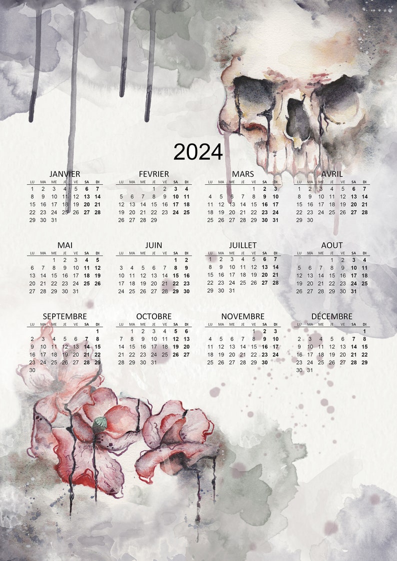 LIMITED EDITION 2024 Calendar A3 Poster Watercolor - Etsy