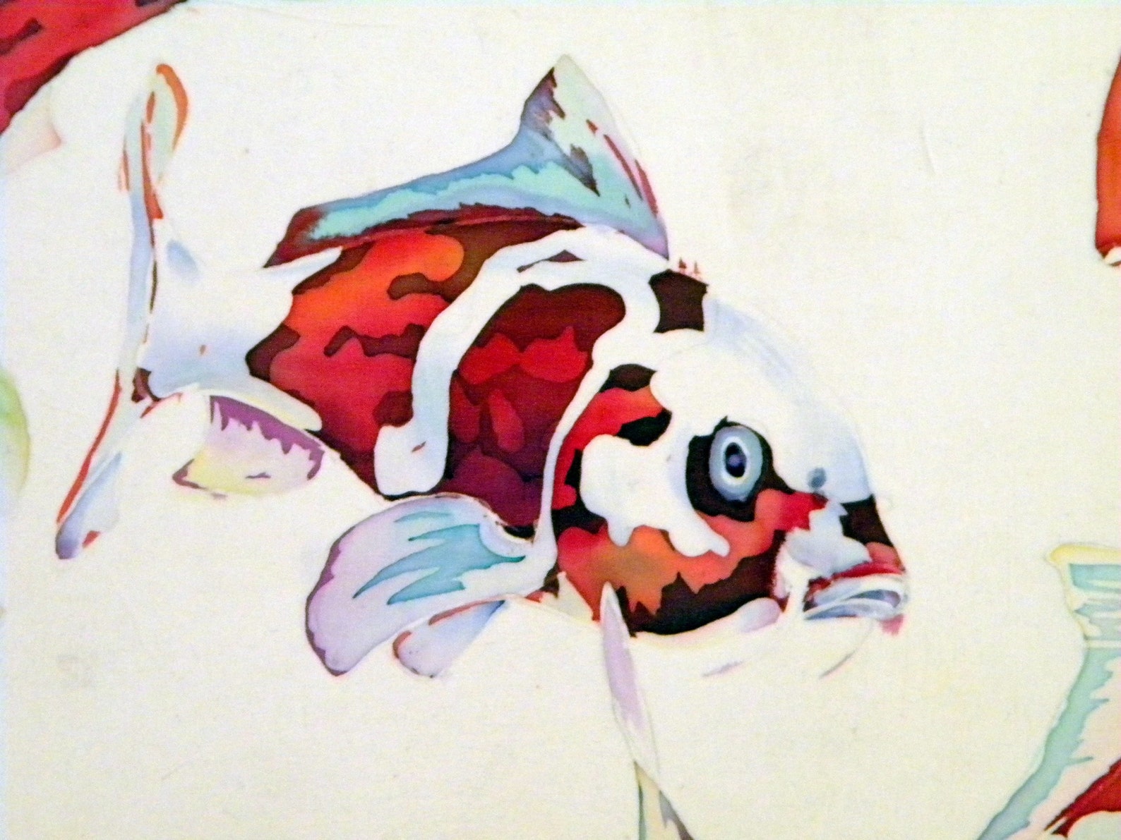 Koi Painting Batik Wall Hanging Wall Art Original Watercolor Gift for ...