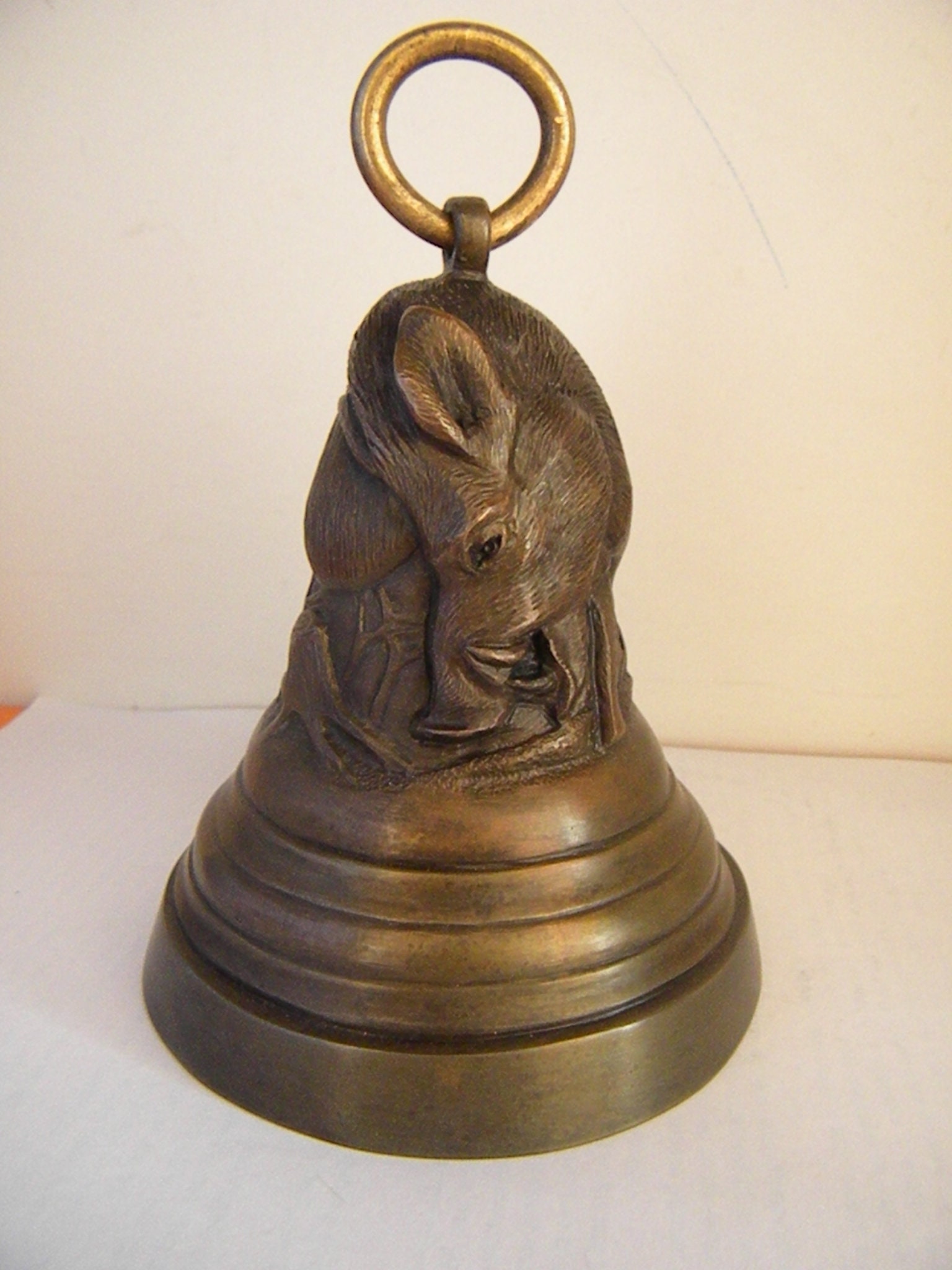 Brass Bell, Bronze Table Bell, Wild Boar Figurine, Hunter Gift, Art ...