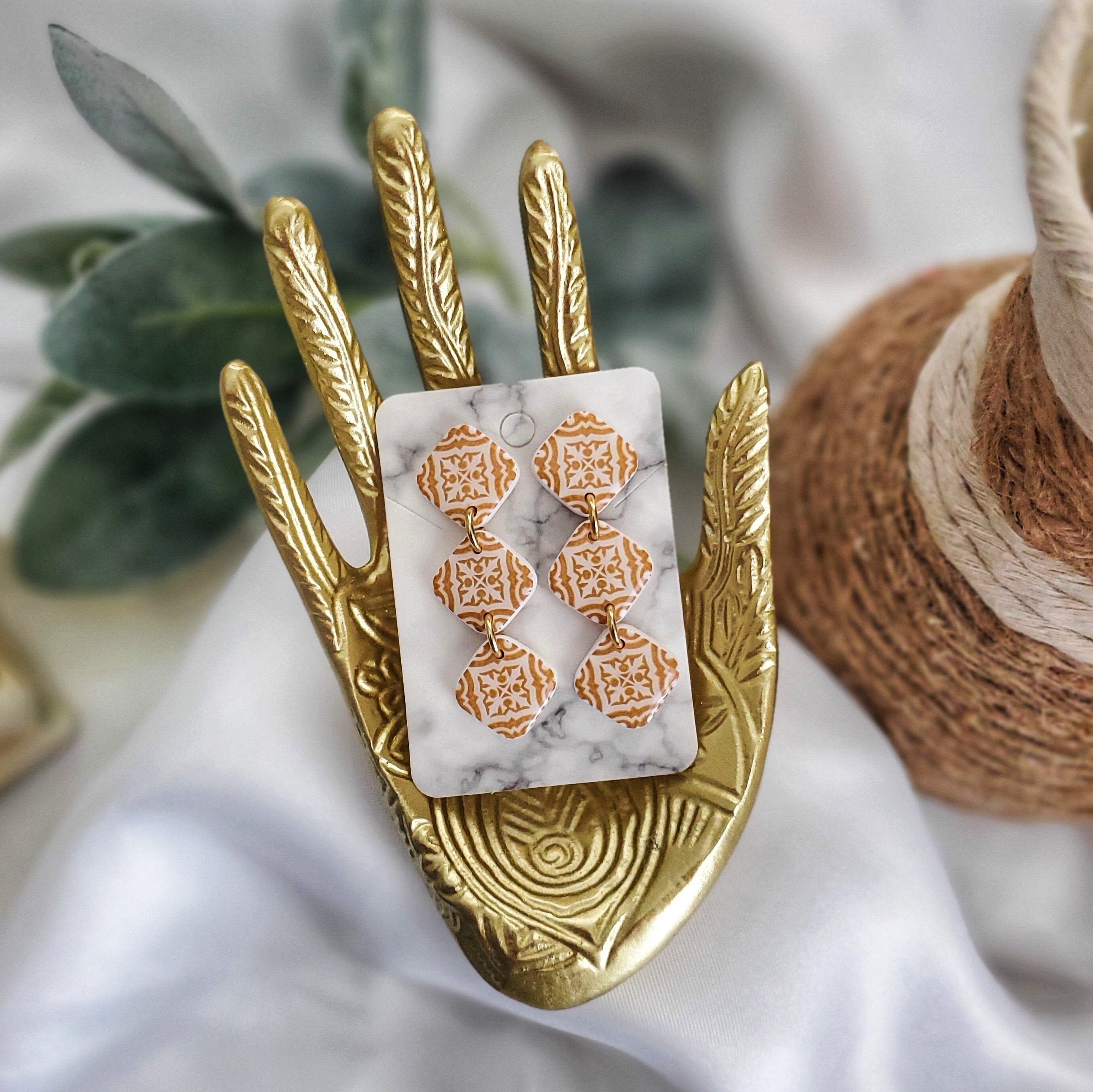 Ceramic Tile Earrings Greek Style Earrings Mexican Talavera Earrings ...