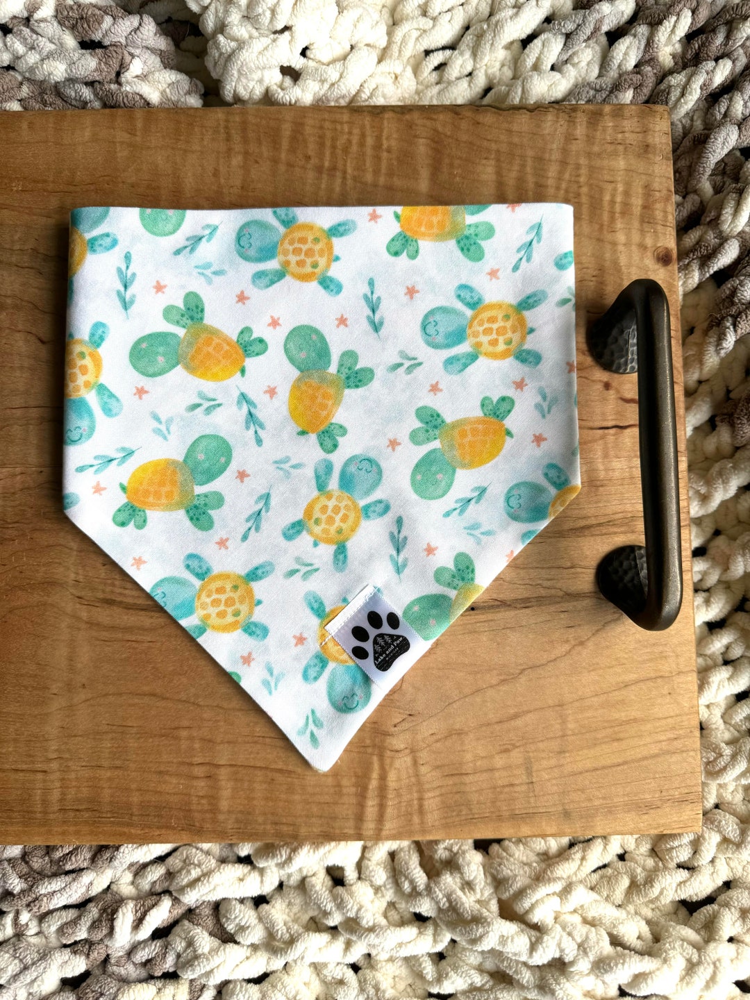 Fin Noggin Dude | Cat/dog Snap on Reversible Pet Bandana | Summer ...