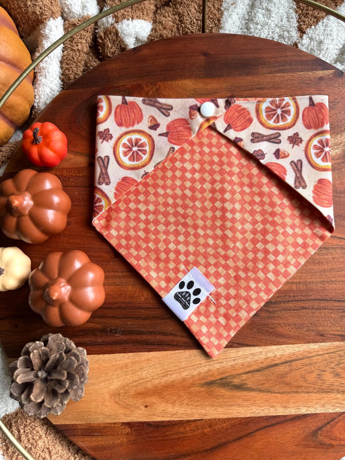 Autumn Scents | Cat/dog Snap on Reversible Pet Bandana | Fall ...