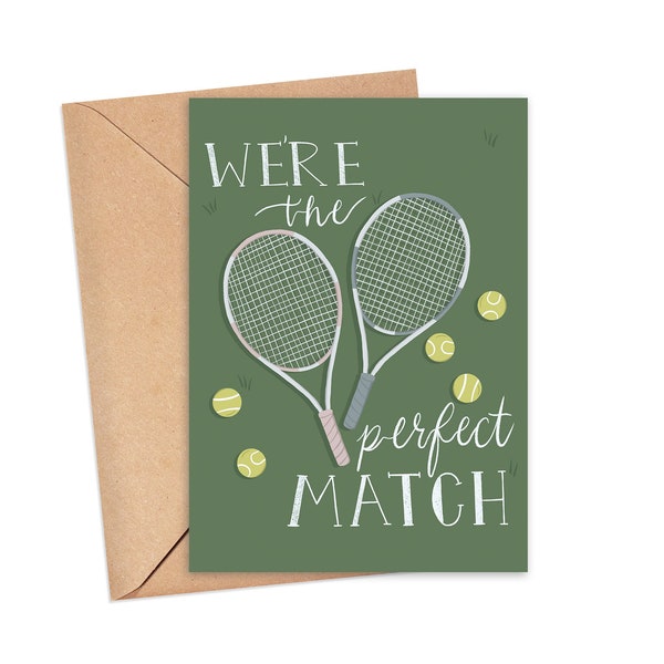 Tennis Valentine's Day Card - Etsy