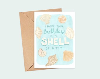 Shell Birthday Card - Etsy