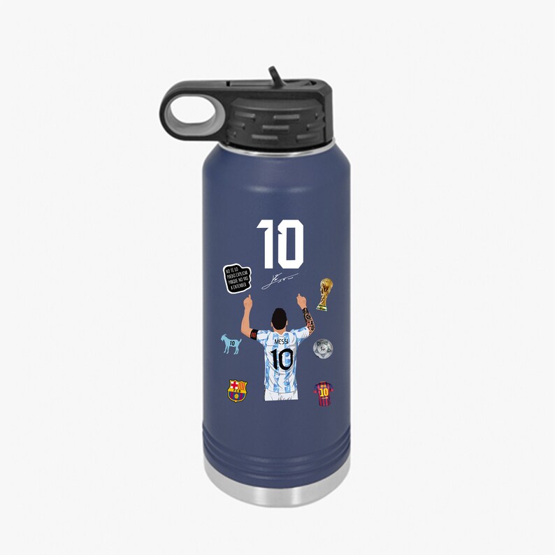 Messi Water Bottle, 20oz - Personalized With Your Name - Stainless ...