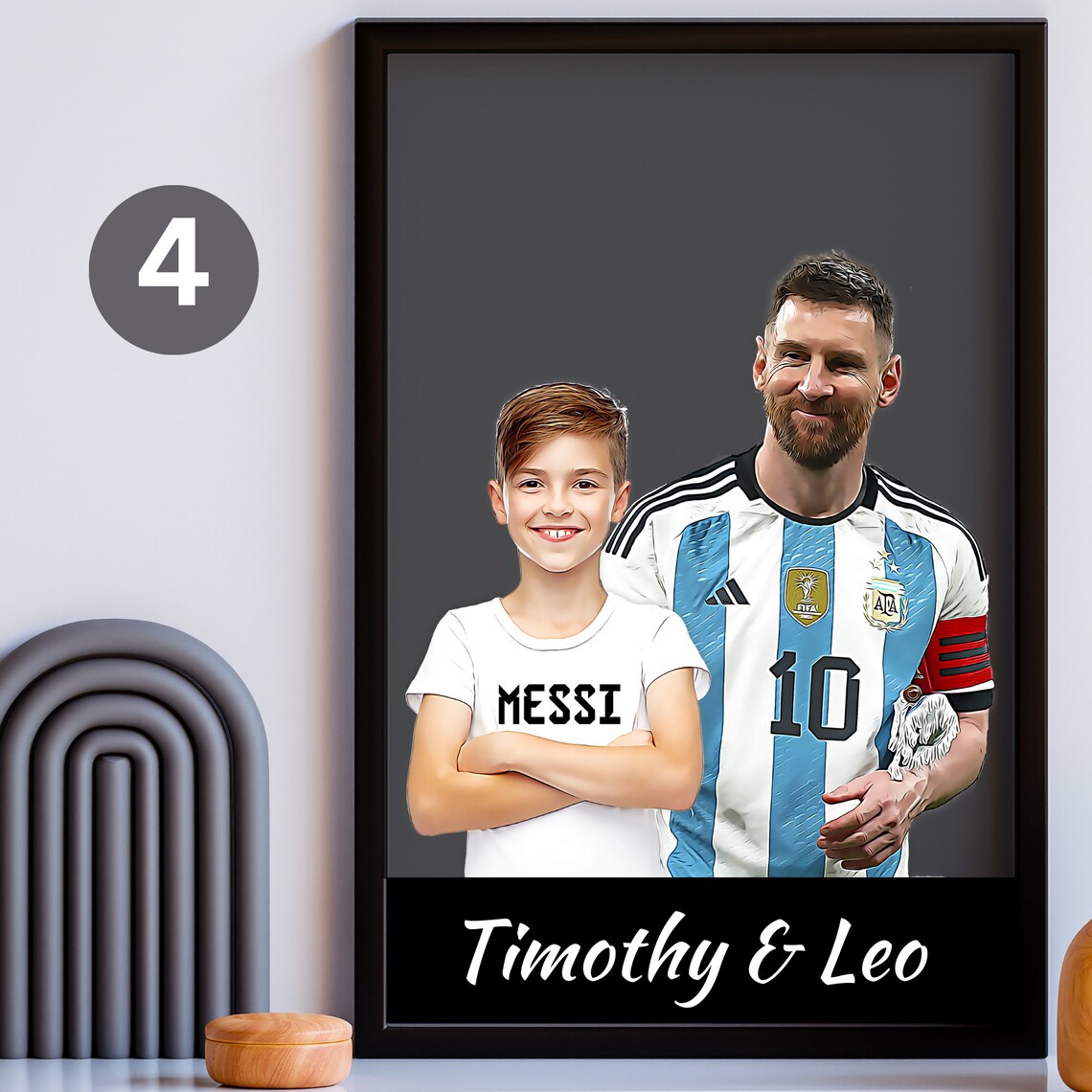 Lionel Messi Personalized Poster Use Your Picture Cartoon Style 4 File ...