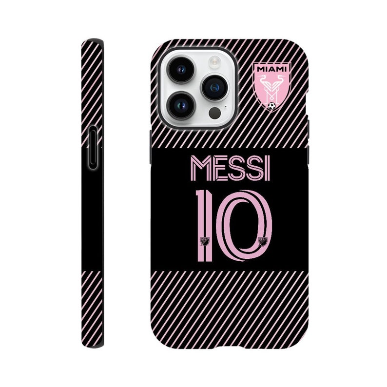 Messi Phone Tough Case Miami Inter Soccer Tshirt Pink Black Phone Case ...