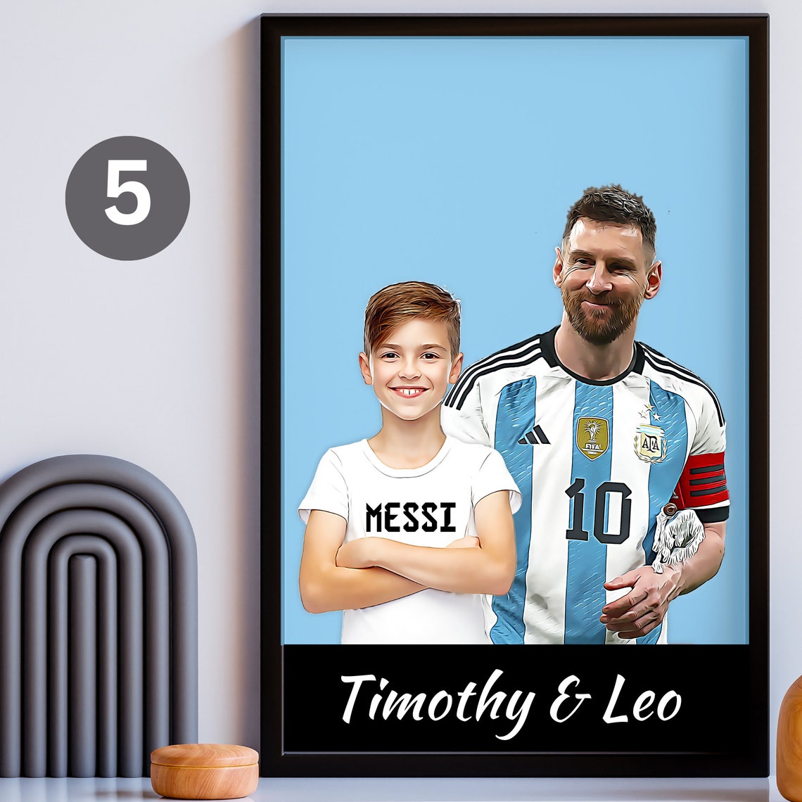 Lionel Messi Personalized Poster Use Your Picture Cartoon Style 4 File ...