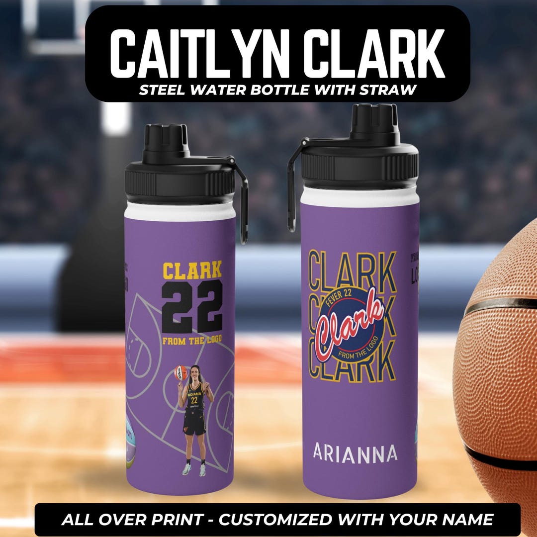 Caitlyn Clark Basketball Water Bottle -WNBA Star Stainless Steel Sports ...