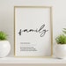 Family Definition Print Wall Art Family Sign Scandinavian Modern Style ...