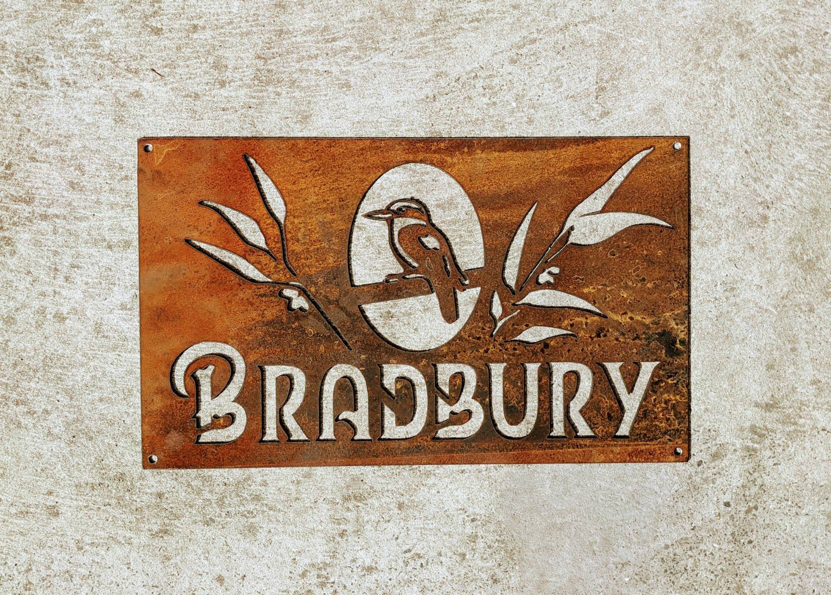 Personalised Sign - Kookaburra and Gum Leaf - Australian - House Name ...