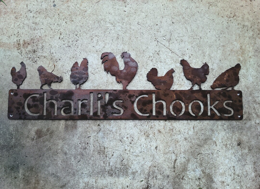 Personalised Sign Chicken House Name Sign Garden Sign Metal Sign House ...