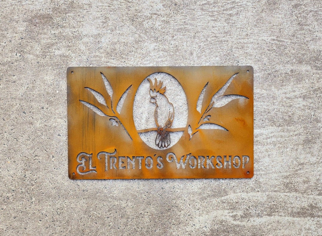 Personalised Sign - Cockatoo and Gum Leaf - Australian - House Name ...