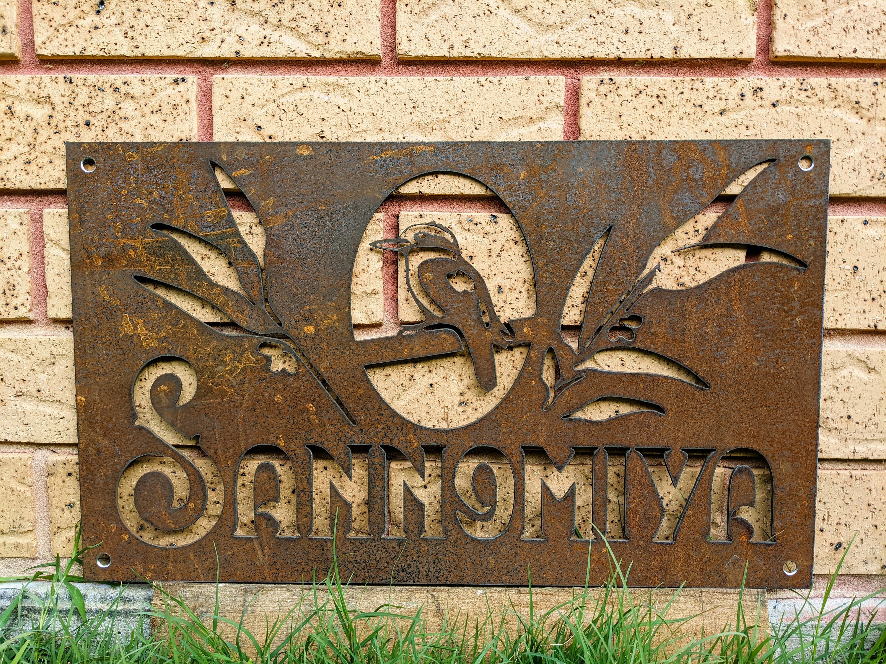 Personalised Sign - Kookaburra and Gum Leaf - Australian - House Name ...