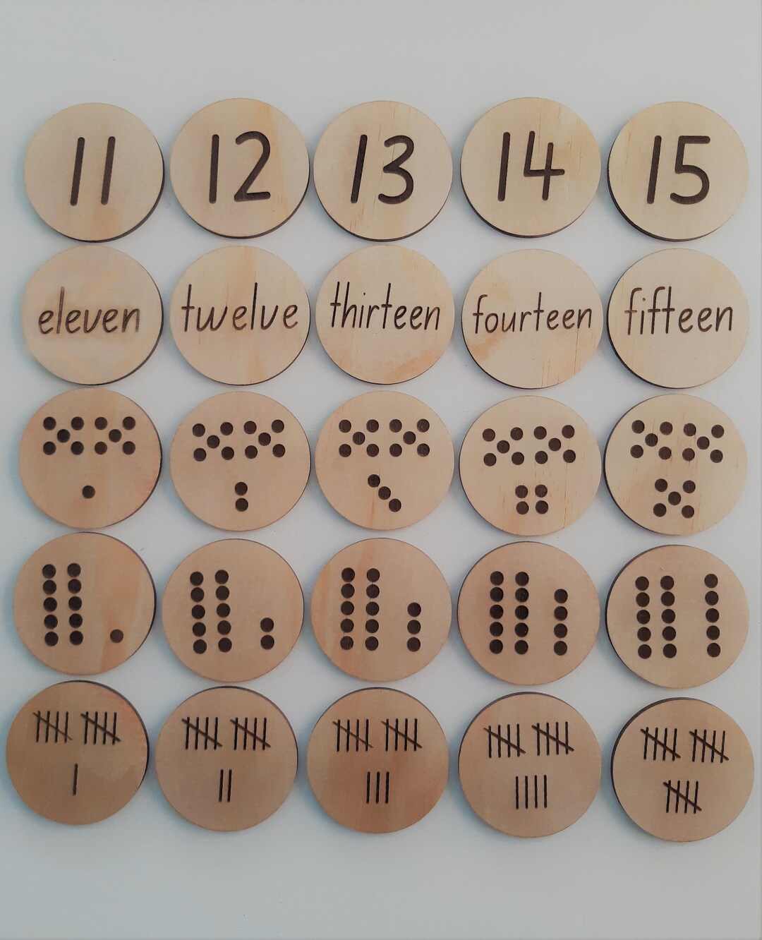 Wooden Teen Number Matching Memory Game 11-20 Learning Numbers Wooden ...