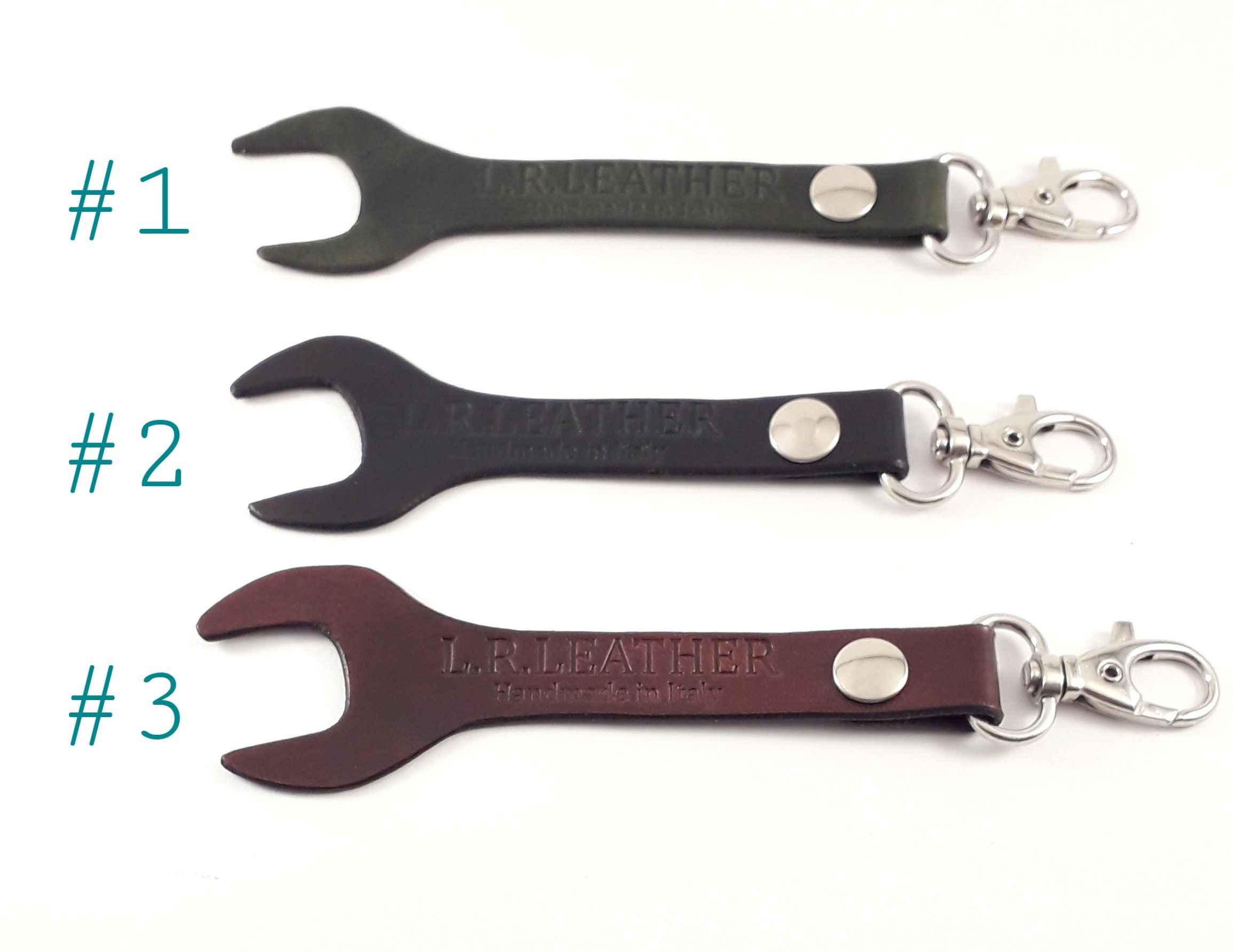 Biker Key Chain, Mechanical Key Chain, Leather Wrench, Handmade, in ...