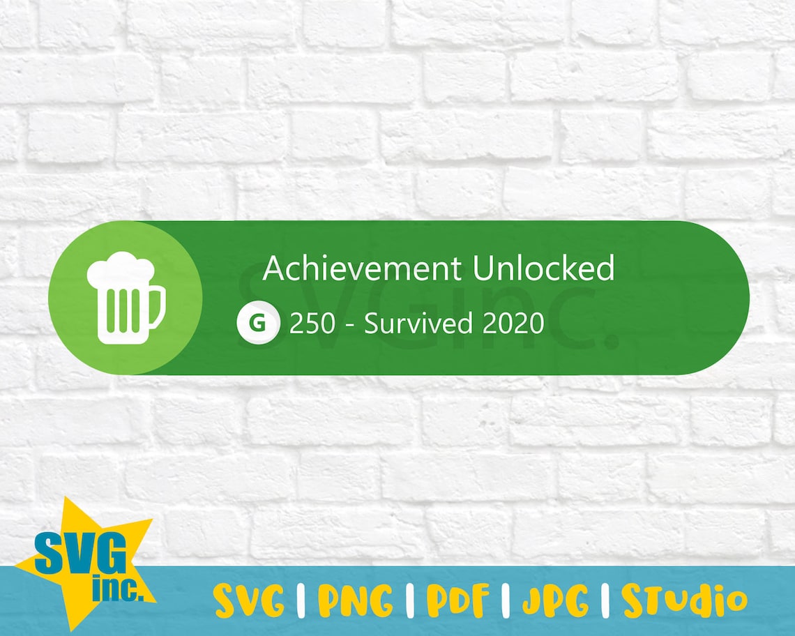 Achievement Unlocked SVG Gamer SVG Xbox SVG Survived | Etsy