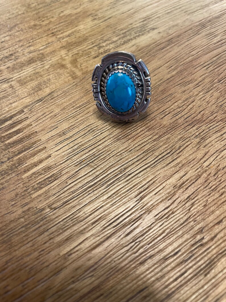 Jon Mccray Navajo Ring 925 Silver Turquoise Size 8 Wedding Mother ...