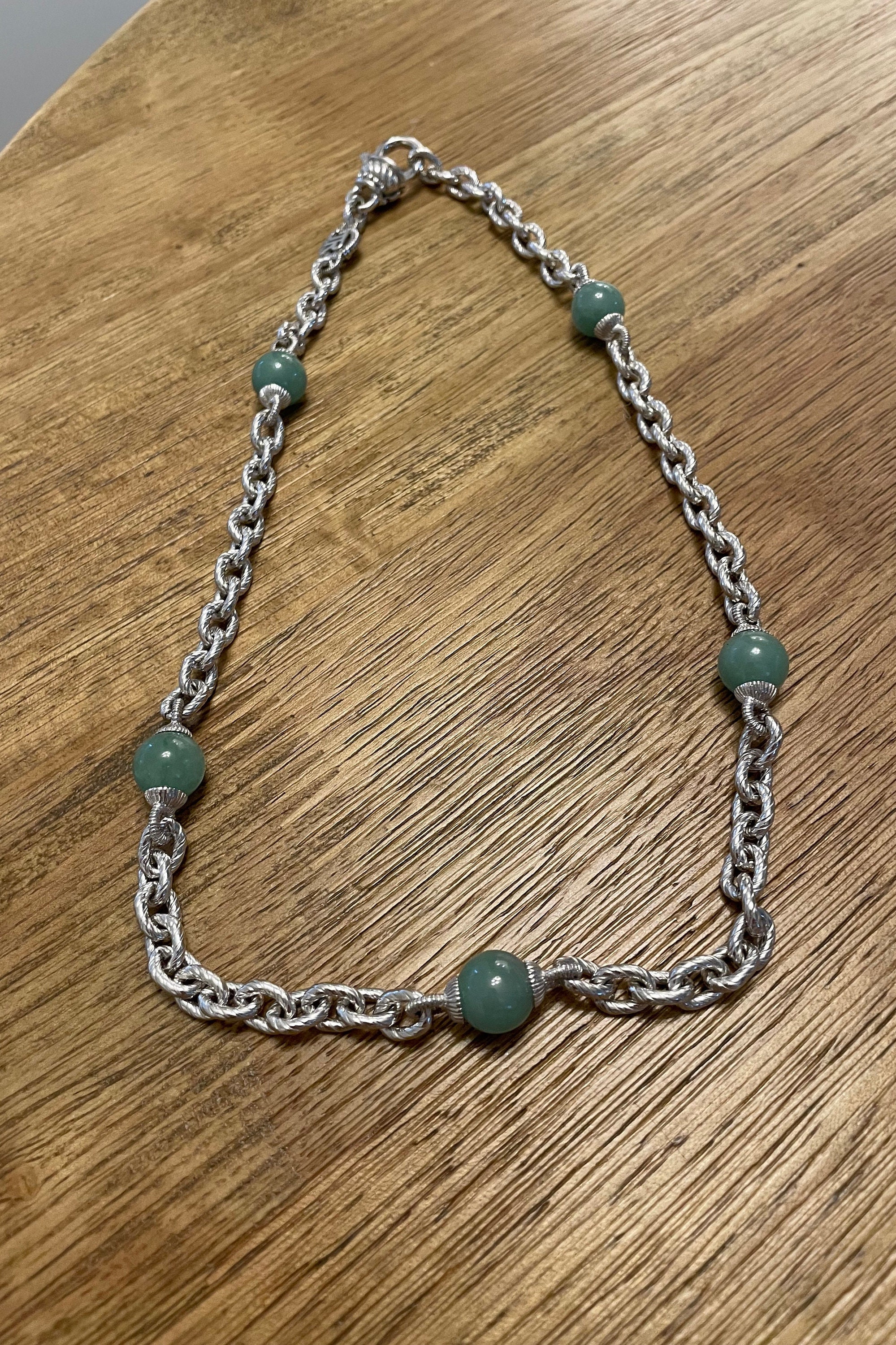 Judith Ripka Green Aventurine Cable Chain 925 18.5 Bridal Wedding ...