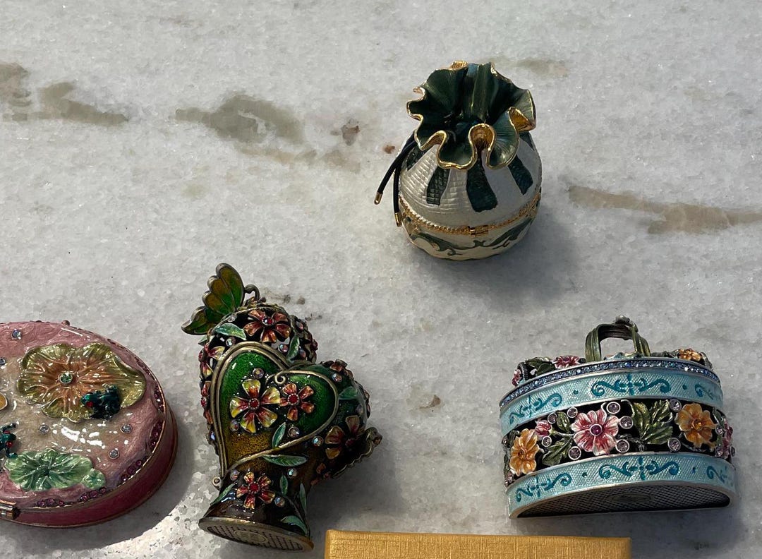 4-adorable Rucinni Rucini Jeweled Trinket Box Magnetic Closure - Etsy