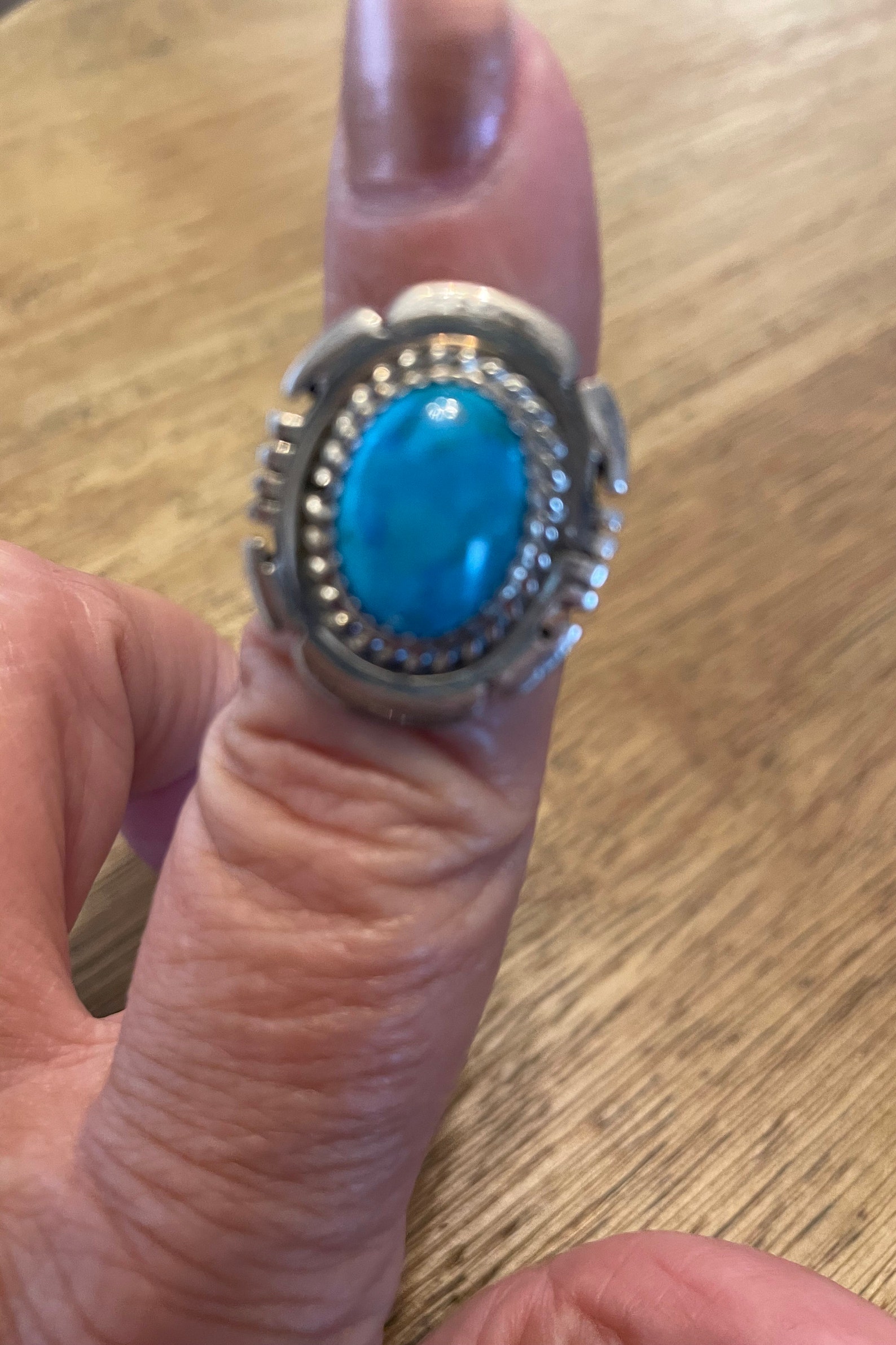 Jon Mccray Navajo Ring 925 Silver Turquoise Size 8 Wedding Mother Birthday Gift Her Anniversary ...