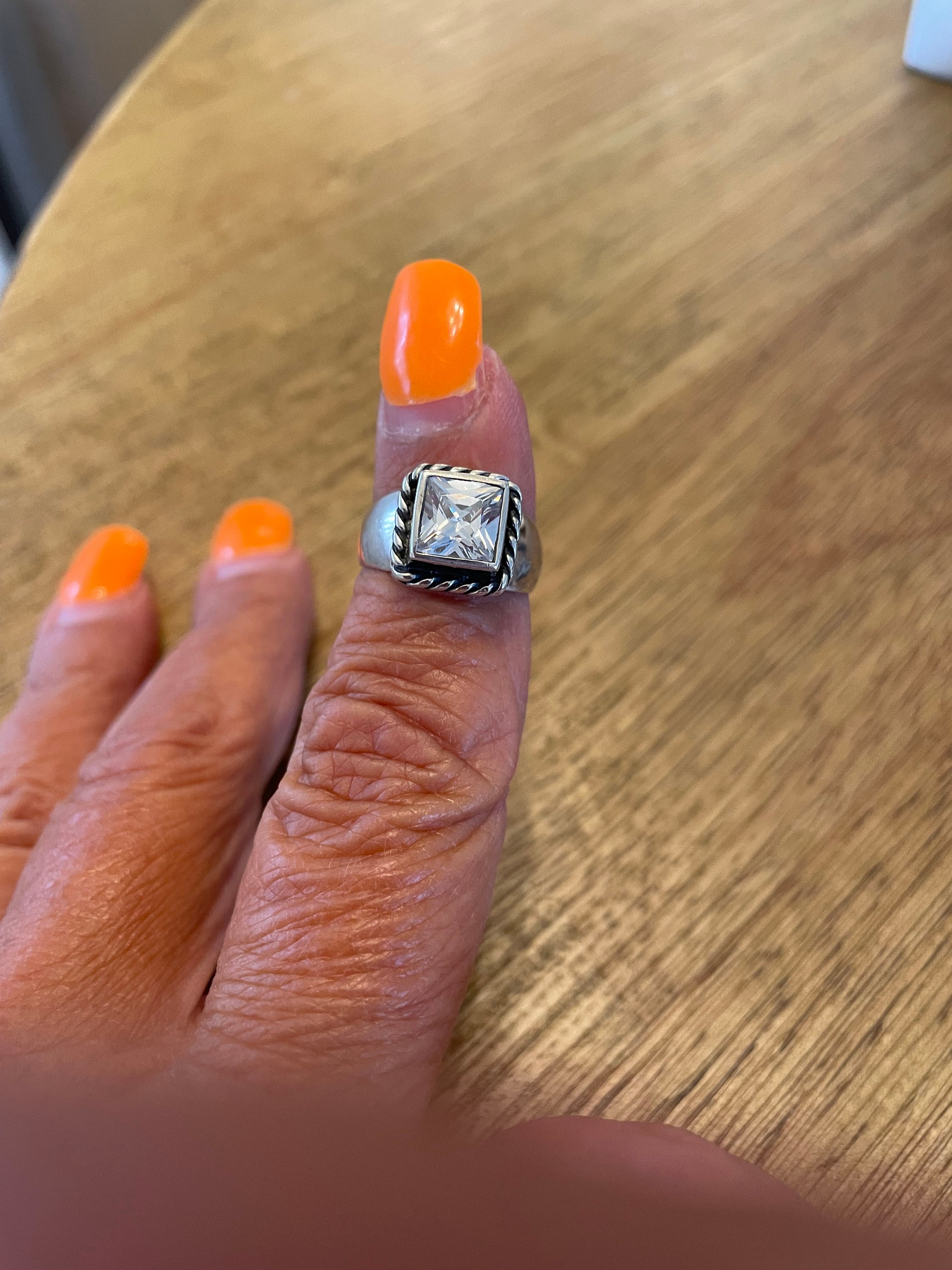 Silpada Elizabeth Ring: Sterling Silver Square Cubic Zirconia - Etsy