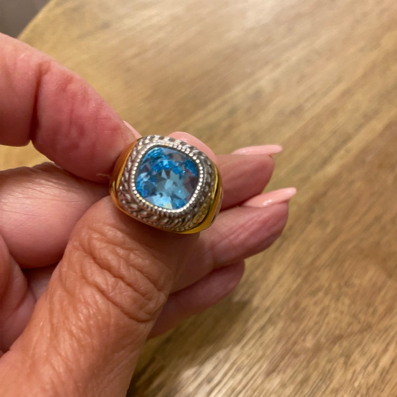 Faux Blue Topaz Ring - Etsy