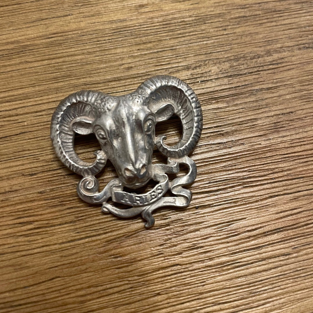 Vintage Collection Silver Signed "cini" Aries Zodiac Brooch Pin Mother ...
