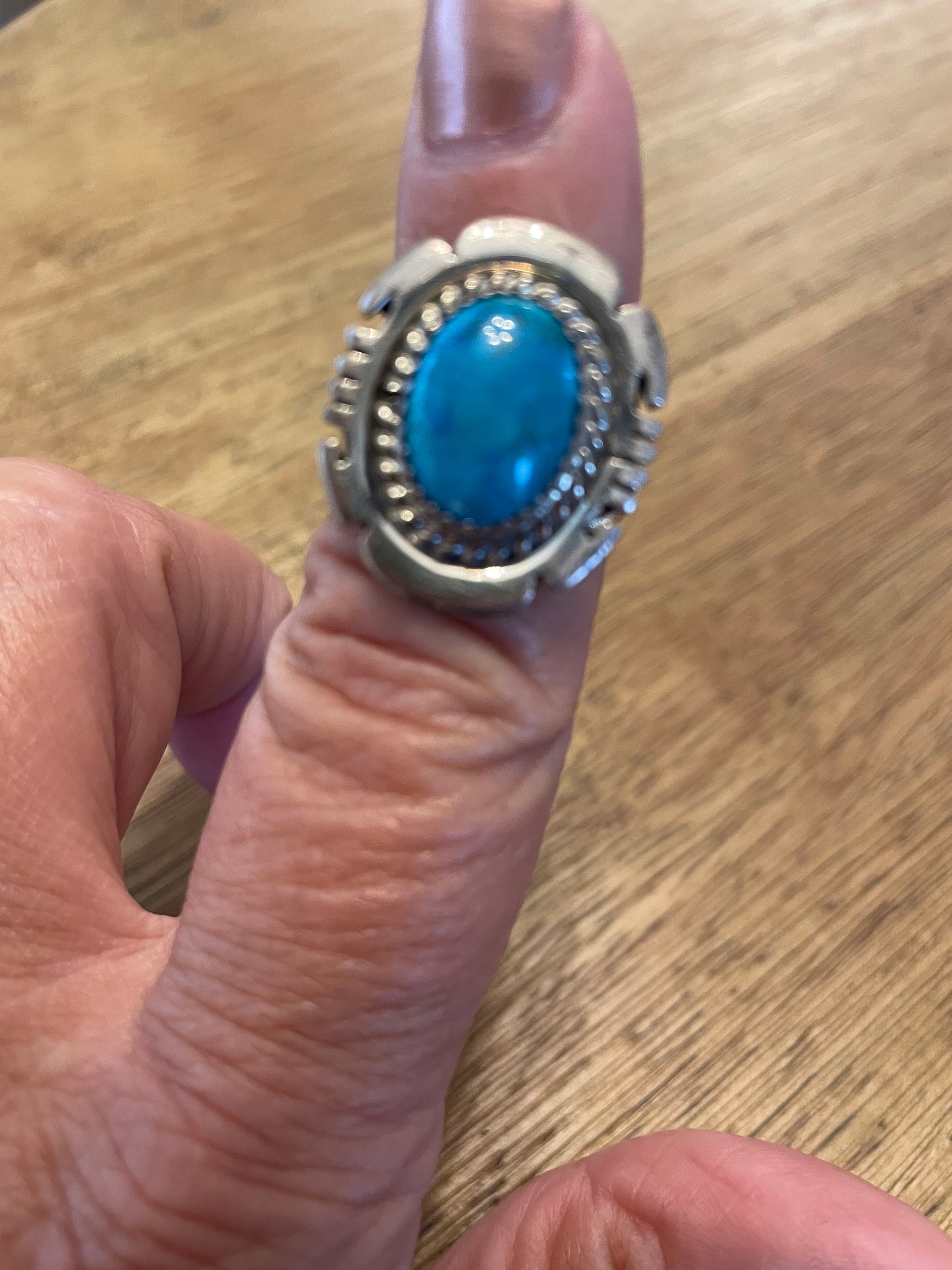 Jon Mccray Navajo Ring 925 Silver Turquoise Size 8 Wedding Mother Birthday Gift Her Anniversary ...