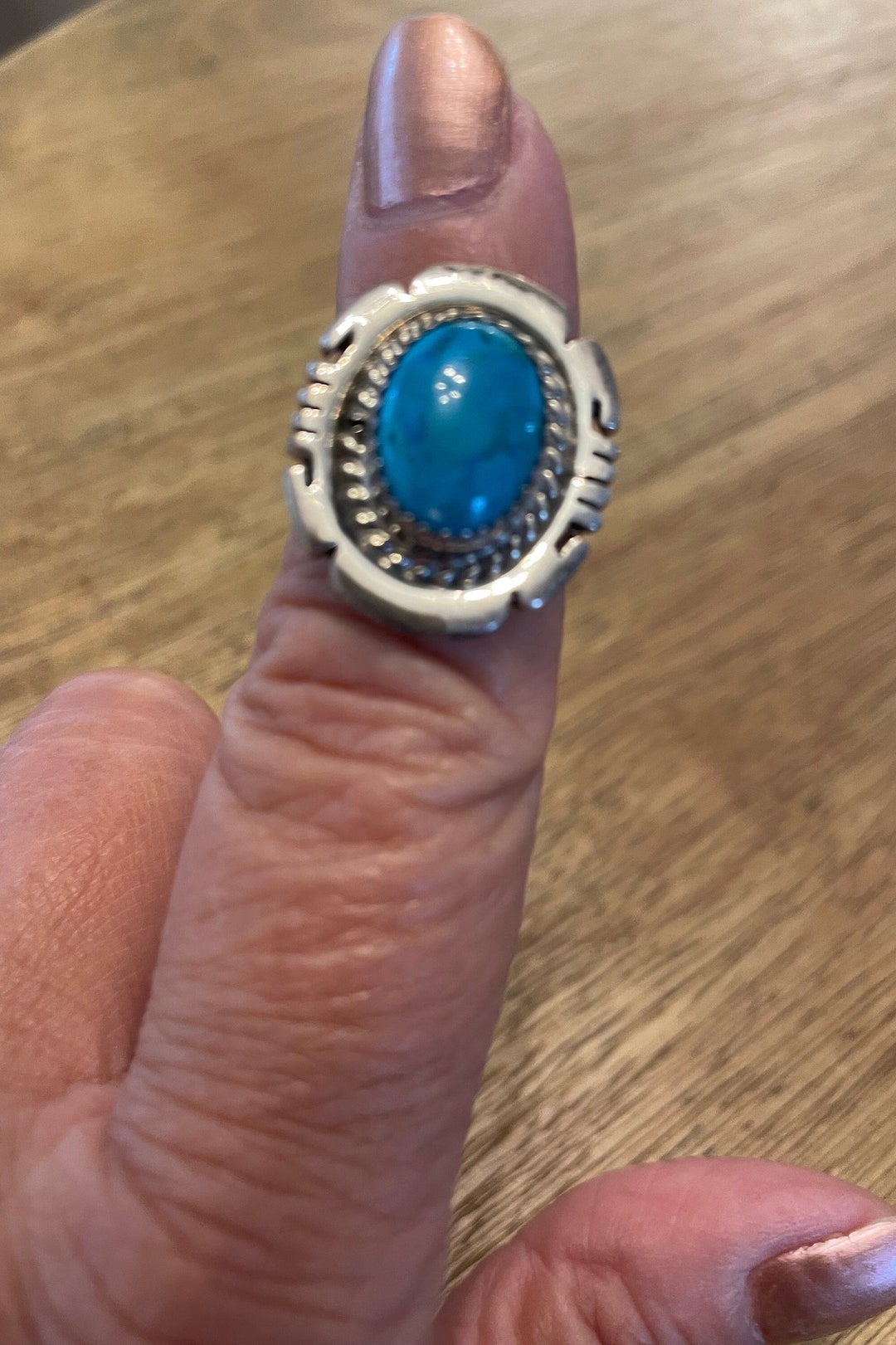 Jon Mccray Navajo Ring 925 Silver Turquoise Size 8 Wedding Mother ...