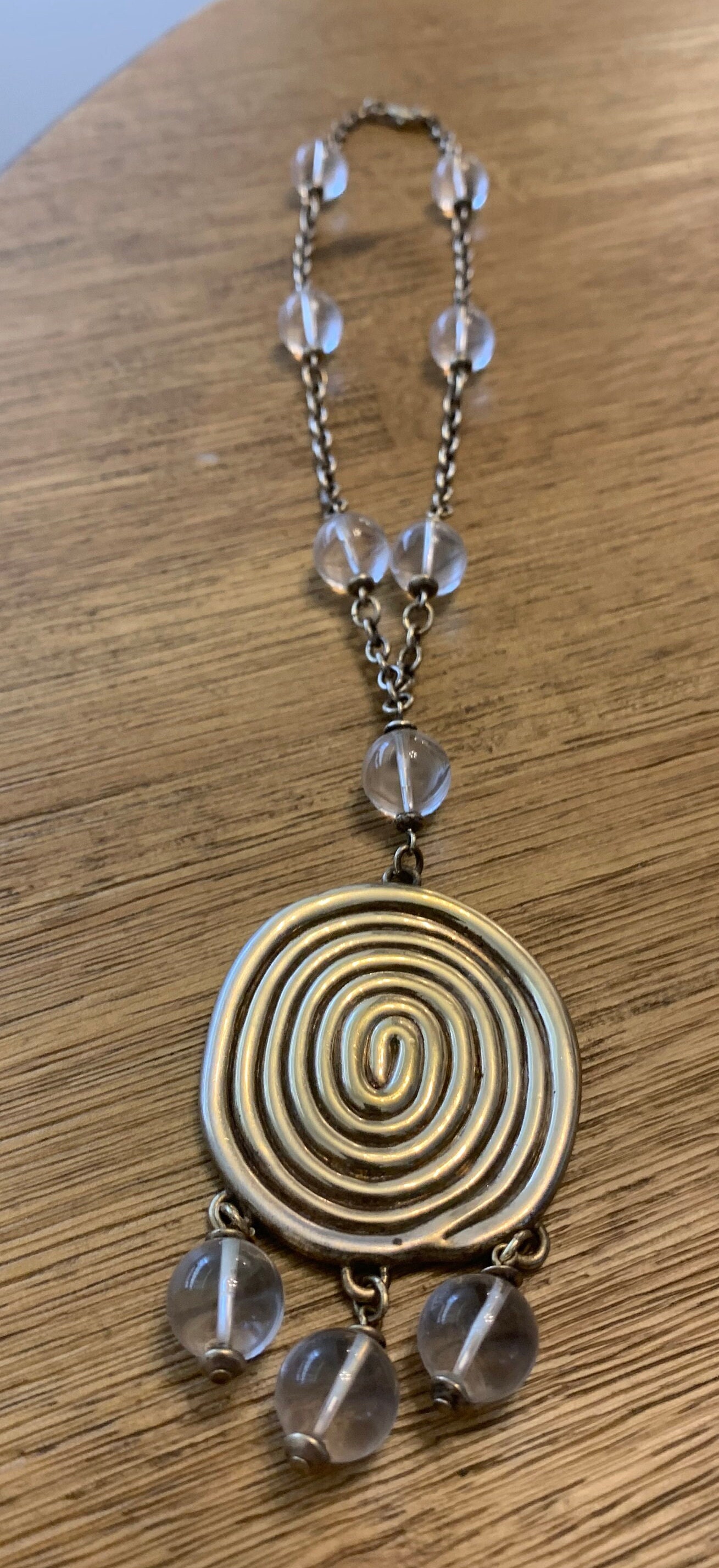 Frederic Duclos Necklace, Sterling Silver Necklace, Glass Unique ...