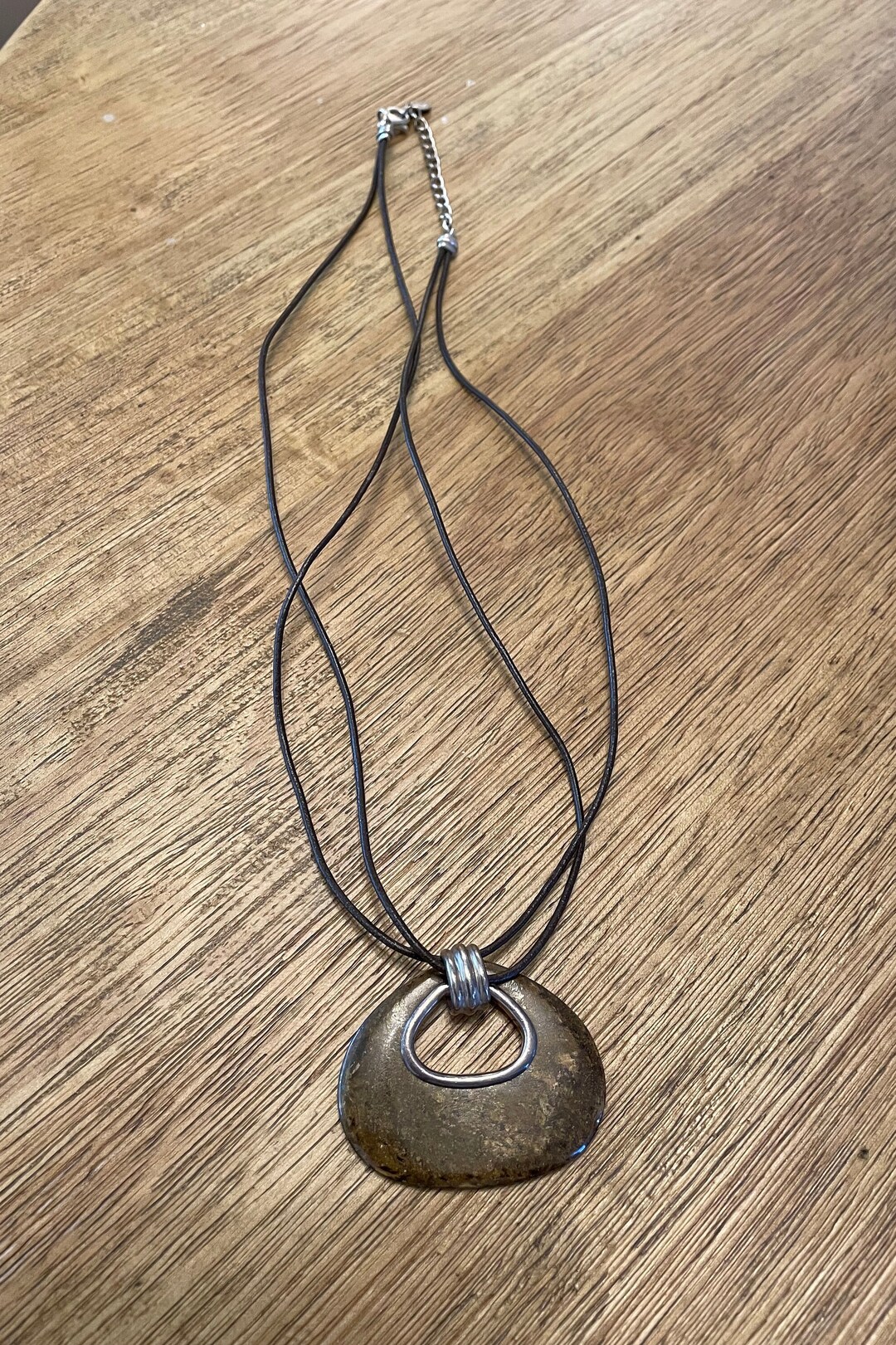 Silpada Sterling Silver Bronzite Pendant Leather Necklace Brown 2 ...