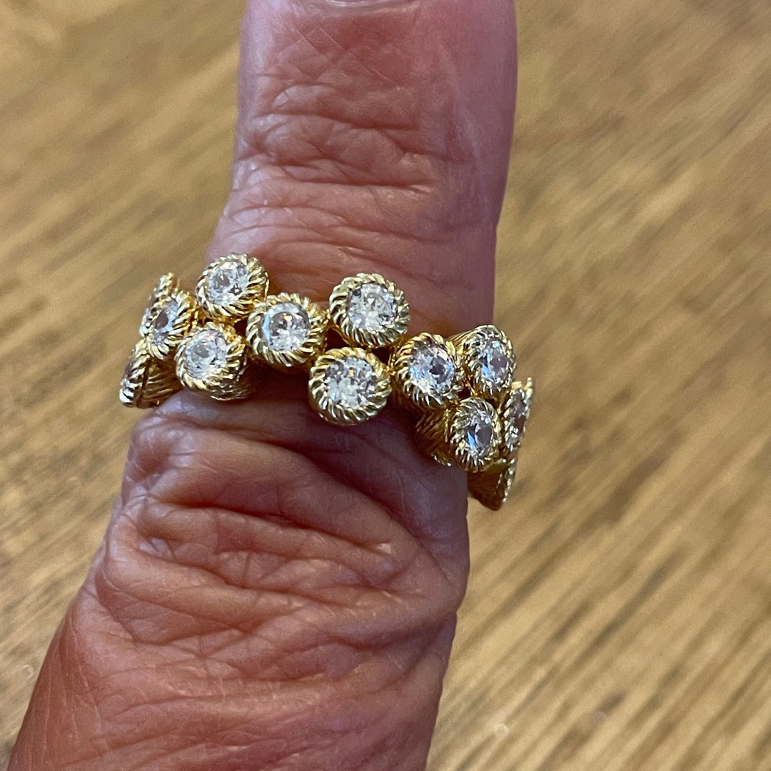 Judith Ripka Gold Plate Sterling CZ Ring Size 7.75 Bridal Mother ...