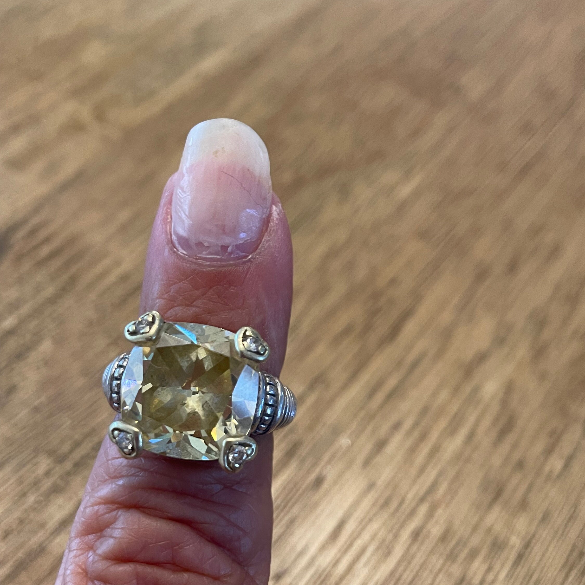 JUDITH RIPKA Ring Sterling Silver Citrine Size 6 Wedding Mother ...