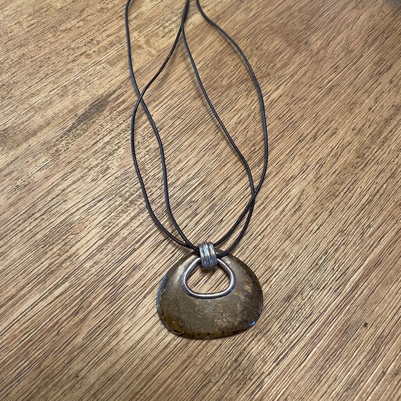 Silpada Sterling Silver Bronzite Pendant Leather Necklace Brown 2 ...